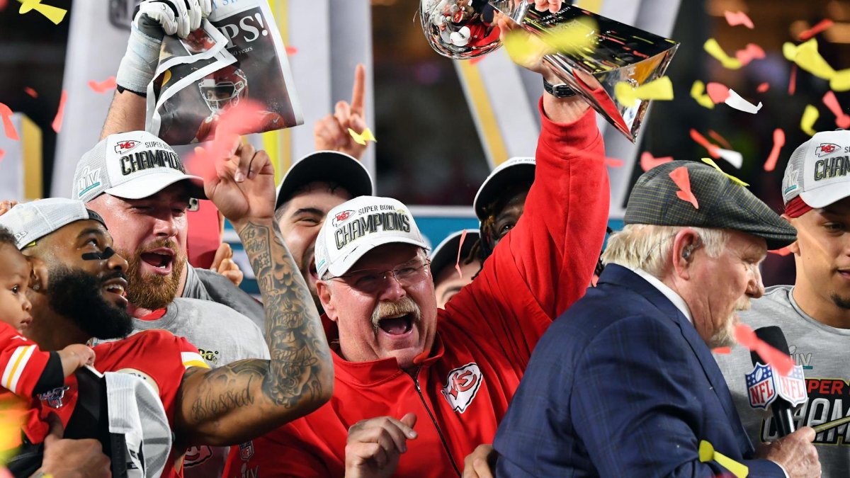Andy Reid celebrated Super Bowl with cheeseburger, trophy wife and ...