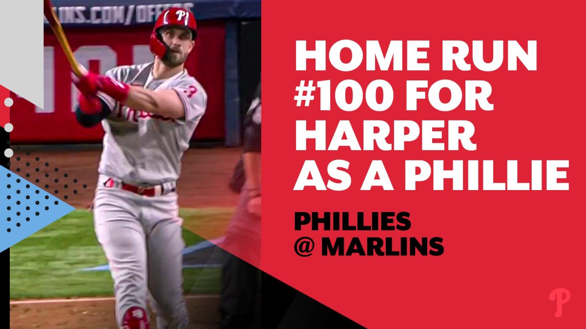 Bryce Harper homers for his 100th as a Phillie to tie the game! – NBC ...