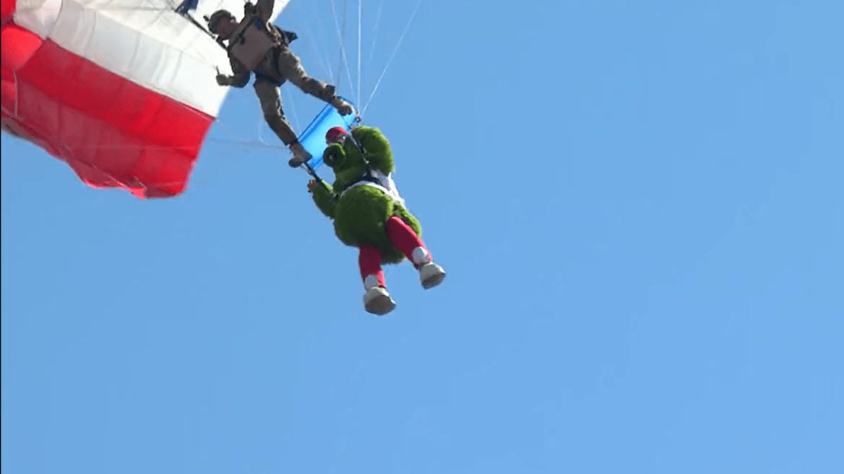 Watch the Phillie Phanatic skydive into Citizens Bank Park – NBC Sports ...