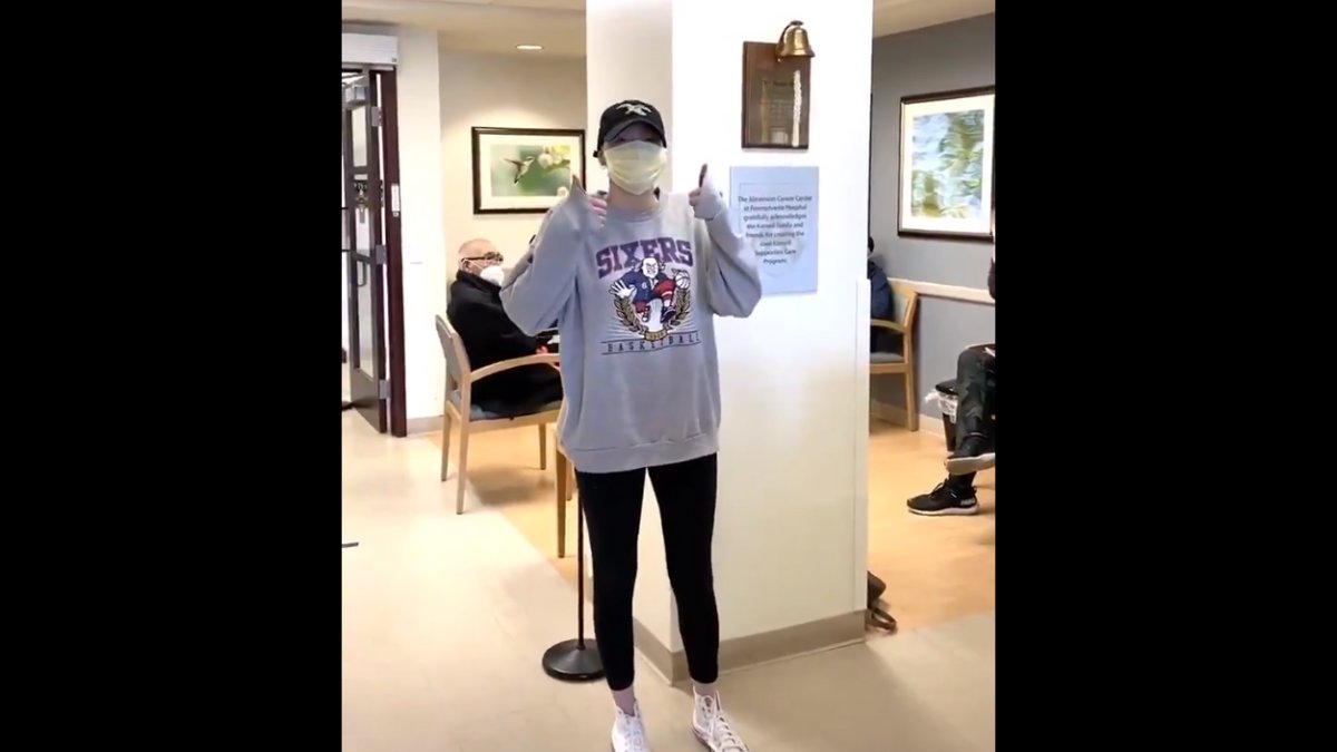 Sixers fan does iconic bell ringing after last day of chemo – NBC ...