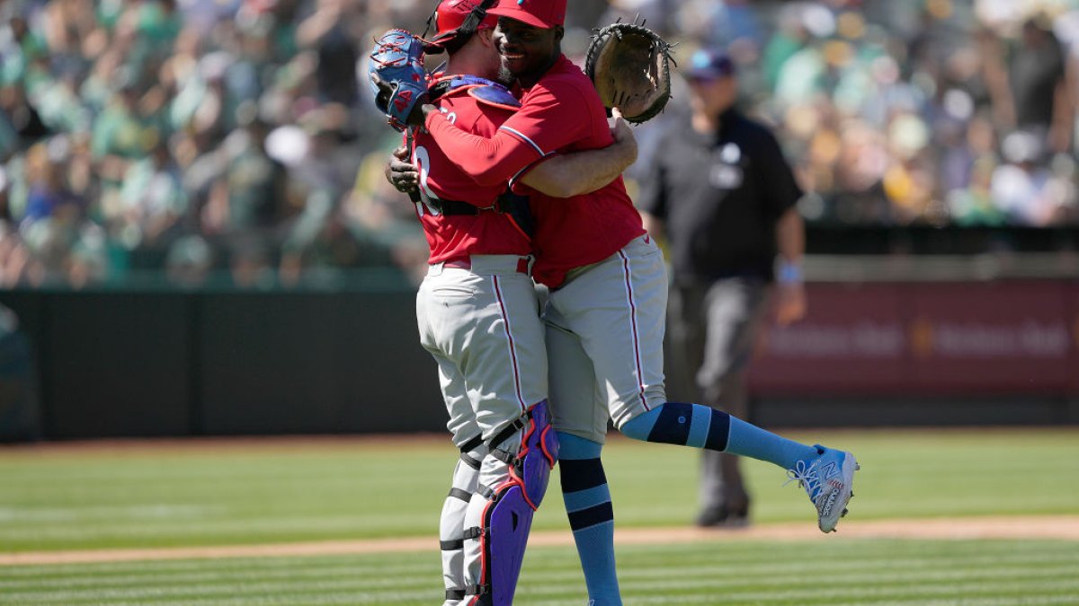 Undermanned Phillies keep rolling, sweep A’s to end road trip – NBC ...