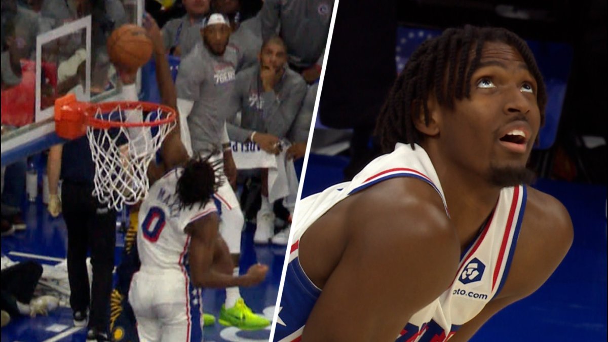 ‘HOW ABOUT TYRESE MAXEY?!’: Mad Max elevates for impressive block – NBC ...