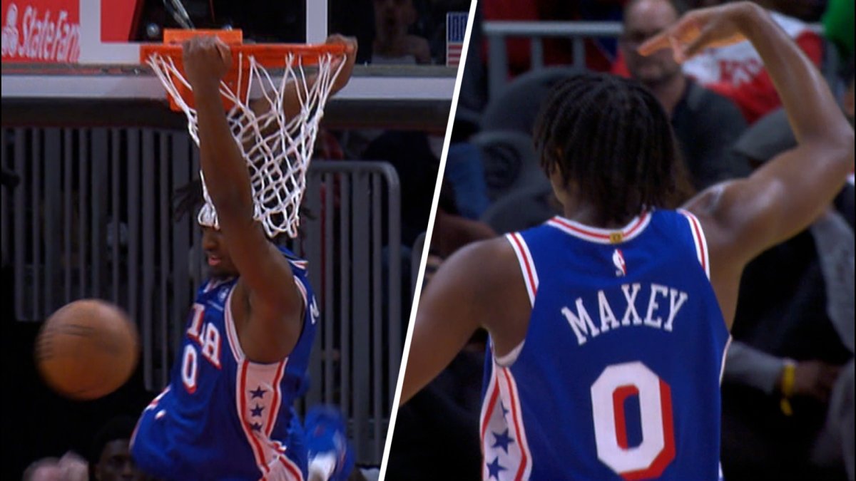 Maxey throws down huge dunk, hits clutch three late vs Hawks – NBC ... Maxey throws down huge dunk, hits clutch three late vs Hawks – NBC ...