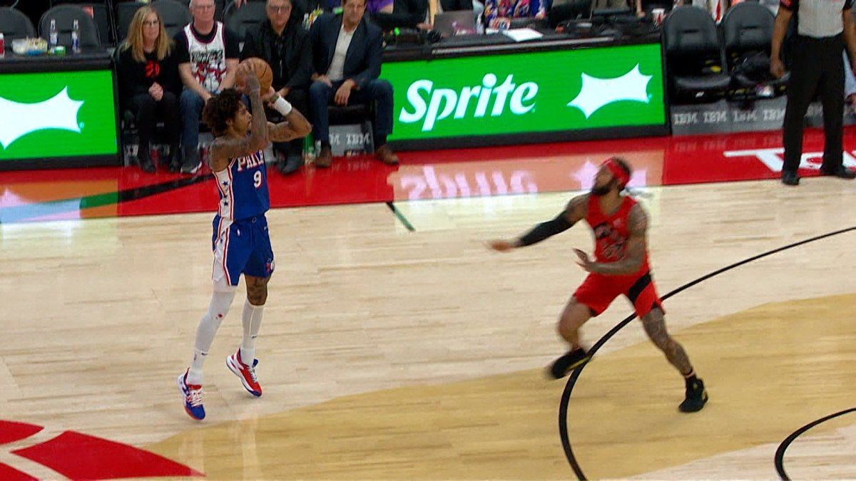 From the logo! Kelly Oubre Jr. nails a deep three at the first half ...