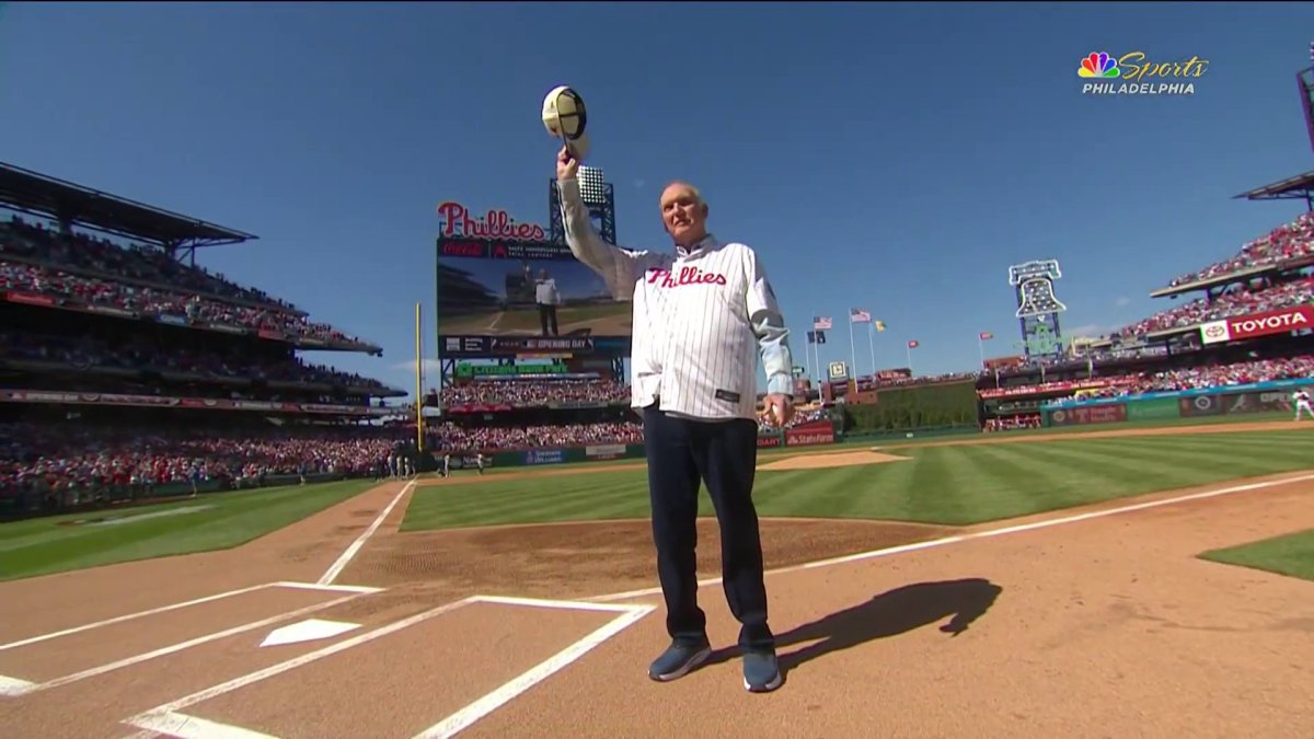 Watch Charlie Manuel throw out first pitch of Phillies 2024 season ...