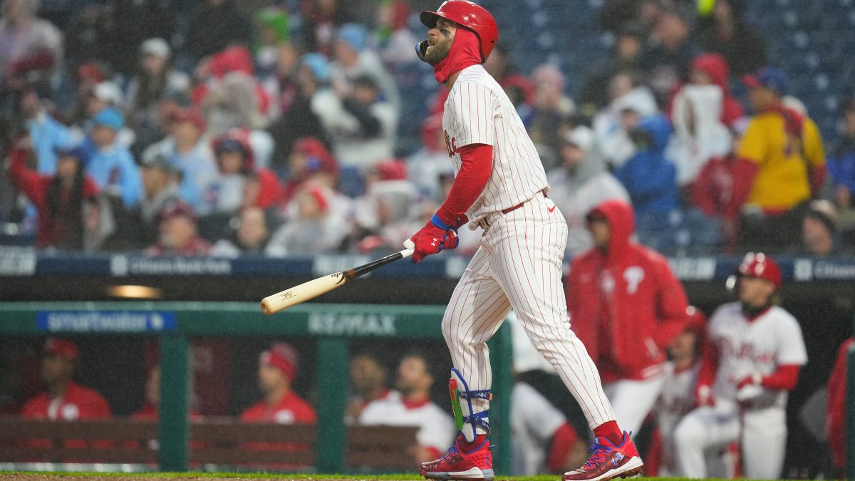Bryce Harper’s monster night helps Phillies even series with Reds – NBC ...