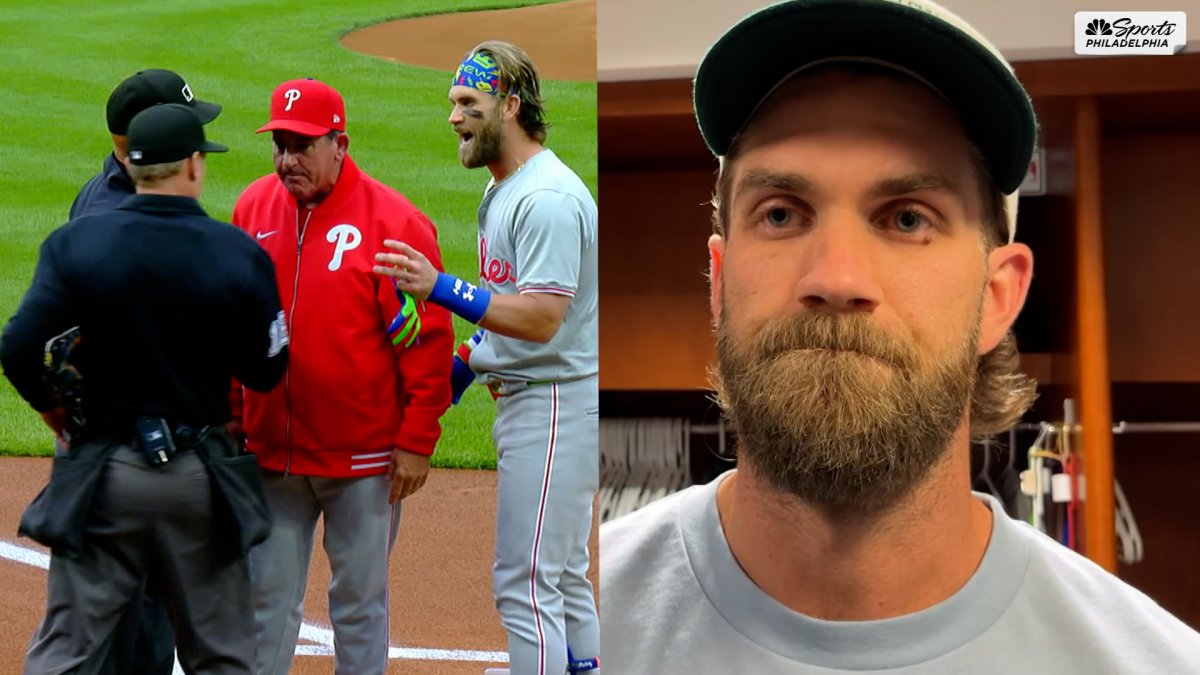 Bryce Harper weighs-in on his strange ejection on Friday night – NBC ...