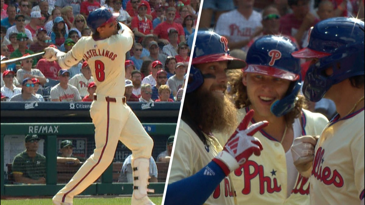 Castellanos launches his 13th home run into the ivy in center field ...