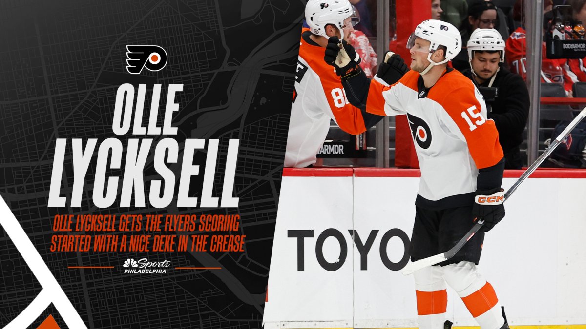 Olle Lycksell gets Flyers’ scoring started with nice deke in crease ...