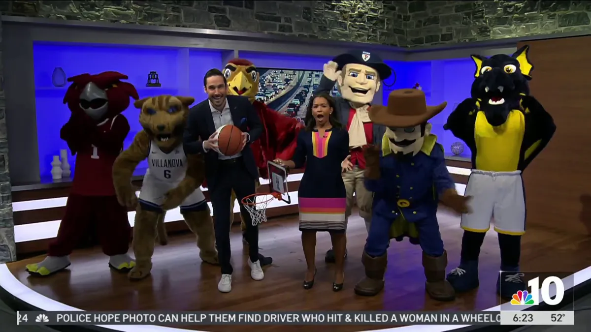 Big 5 mascots in studio to hype up Philly college basketball tip-off ...