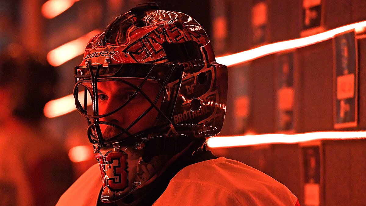 Flyers’ Samuel Ersson takes ice again as he works back from injury ...