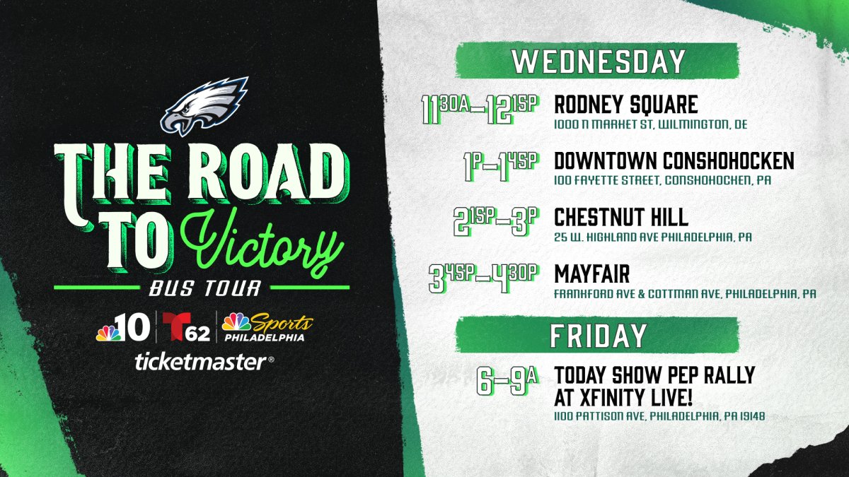 Super Bowl LIX: Eagles Road to Victory Bus Tour returns – NBC Sports ...
