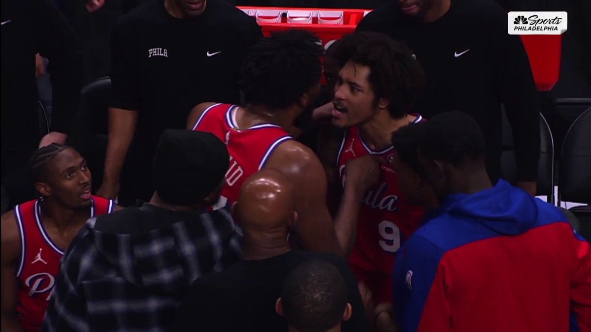 Anger on the bench – Embiid & Oubre Jr. get heated in shouting match ...