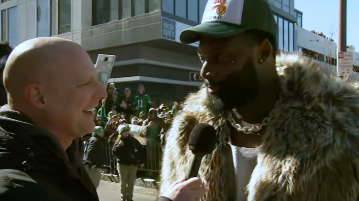 How Josh Sweat ended up in Chris Long’s iconic parade coat – NBC Sports ...