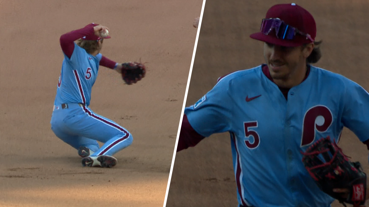 Bryson Stott makes a fantastic play from his back side! – NBC Sports ...