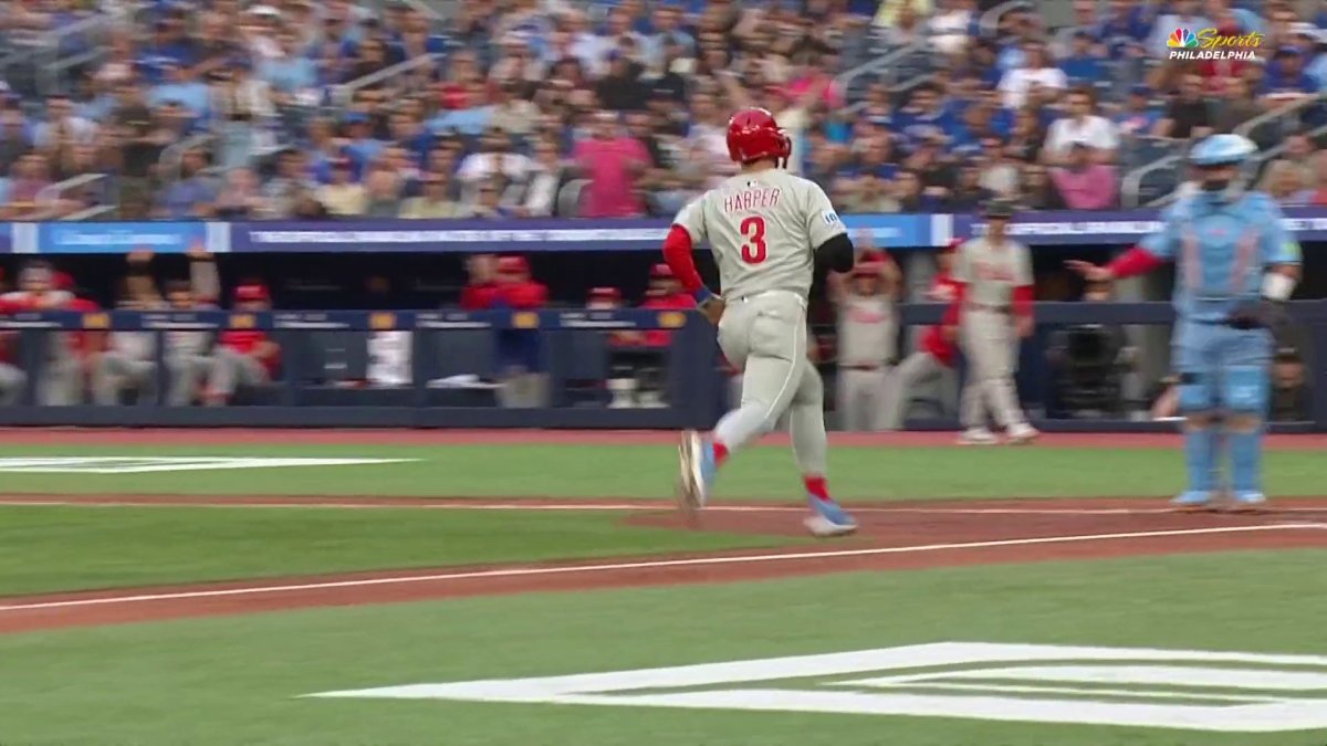 Harper scores on an error, Phillies take a 7-0 lead in the 2nd inning ...