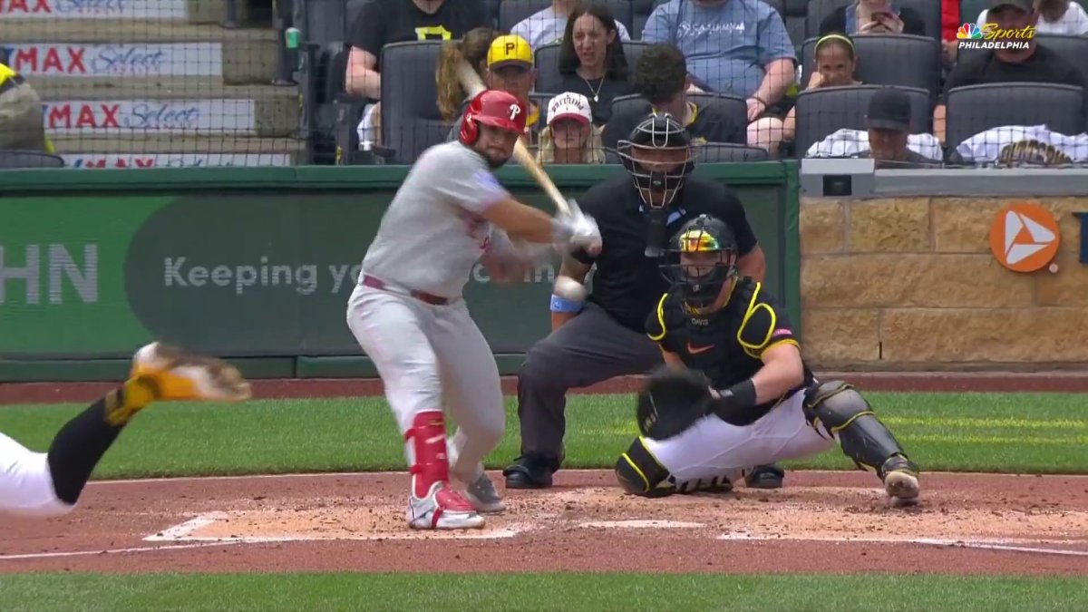 Marchán slaps a double to right field. Brandon Marsh scores on an error ...