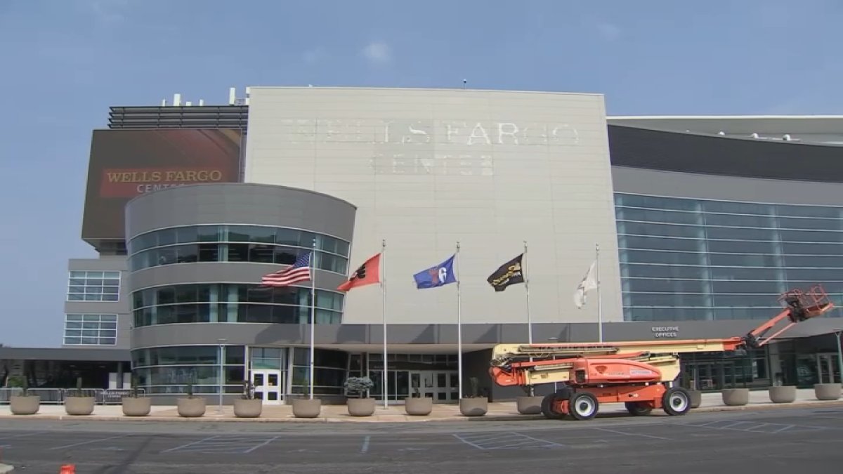 Wells Fargo Center sign removed ahead of name change – NBC Sports ...
