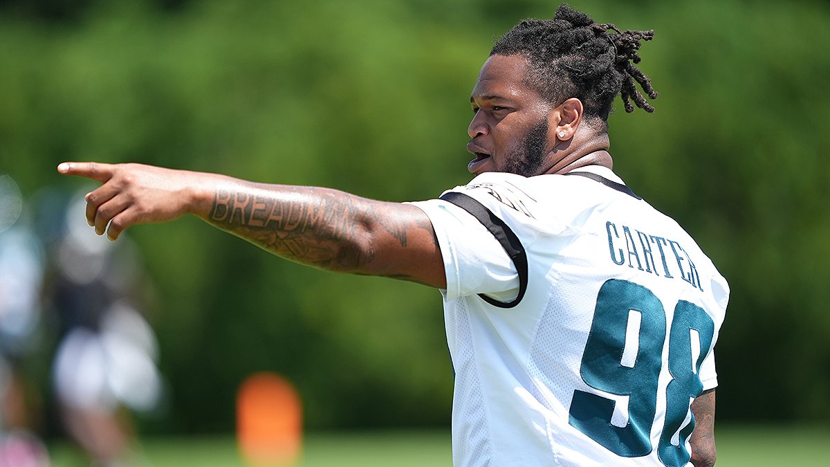 Jalen Carter returns to practice at Eagles training camp, DeVonta Smith ...