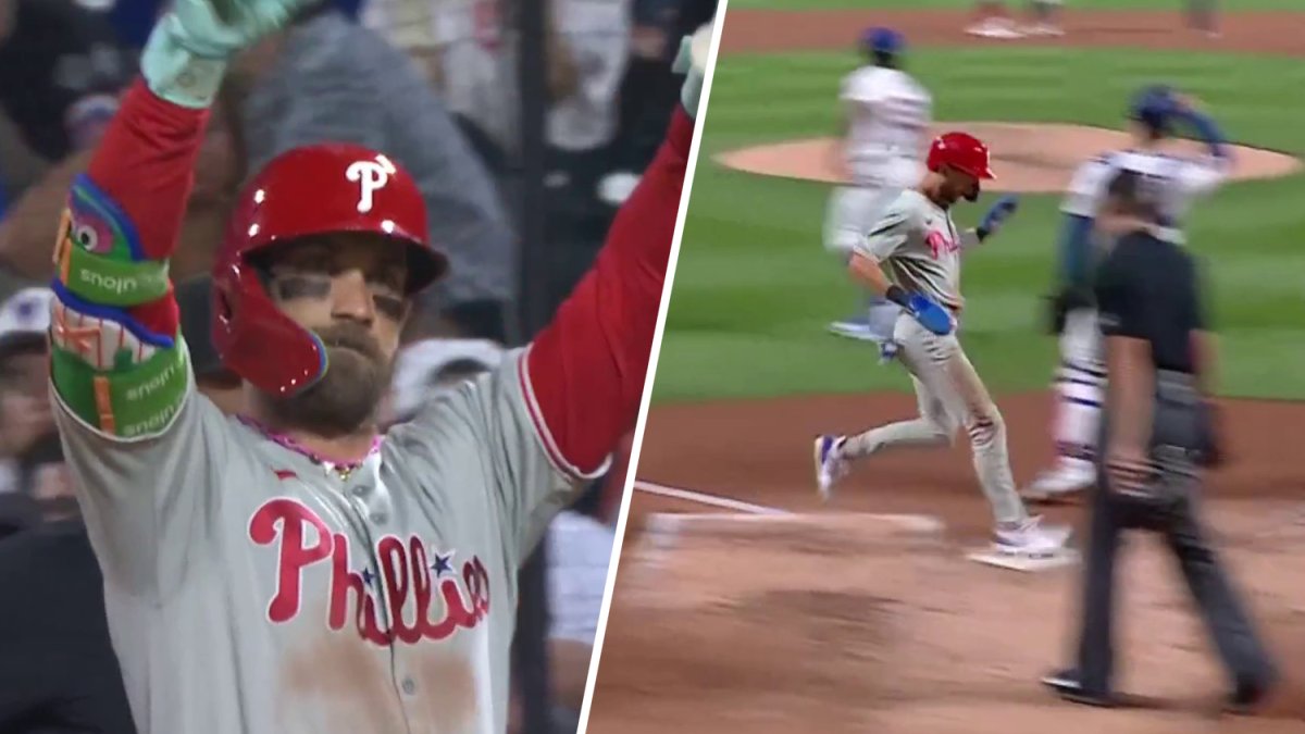 Watch Bryce Harper puts the Phillies up with a two-run base hit – NBC ...
