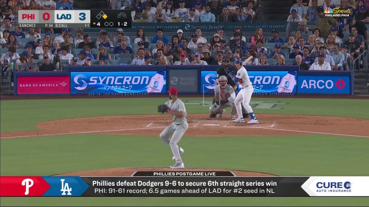 Phillies defeat Dodgers, secure sixth-straight series win | Phillies ...