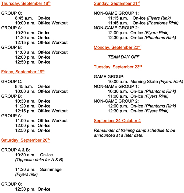 Flyers training camp 2025 roster, schedule – NBC Sports Philadelphia