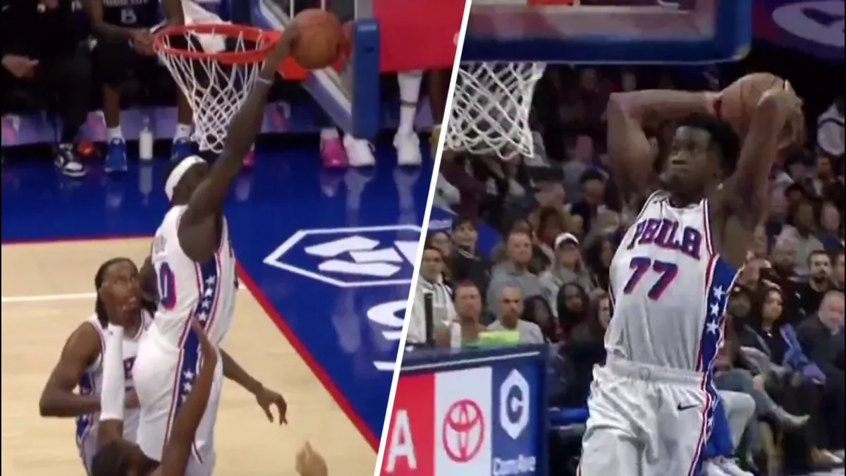 Watch VJ Edgecombe dunk after Adem Bona block for Sixers – NBC Sports ...