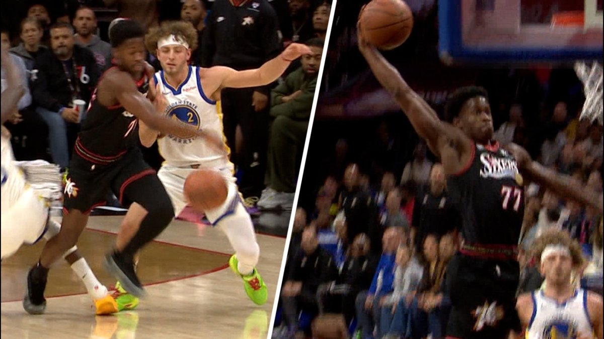 Watch VJ Edgecombe fastbreak slam dunk Sixers vs Warriors – NBC Sports ...