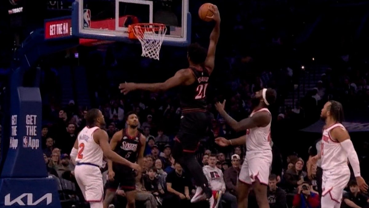 Watch Joel Embiid huge dunk in Sixers vs Knicks highlights – NBC Sports ...
