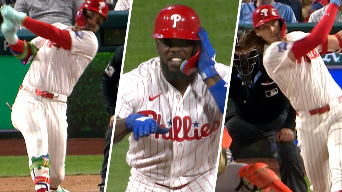 Watch Bryce Harper Alec Bohm and Adolis Garcia drive in runs – NBC ...