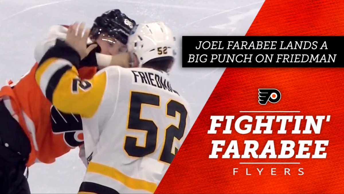 Joel Farabee lands huge punch in fight with former teammate Mark ...